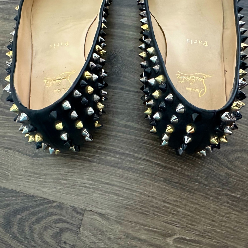 Christian Laboutin Gozul Spiked Flats - Gem